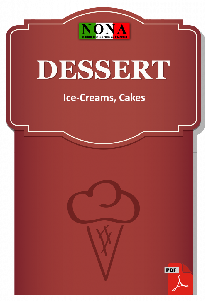 Our Menu / PRICES FOR EAT IN ONLY - Nona Italian Restaurant Swiss Cottage